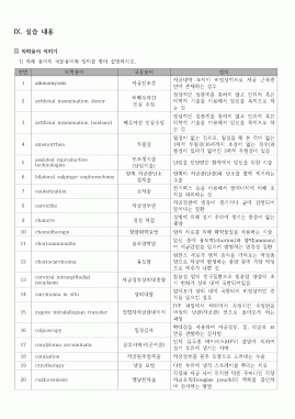 [여성건강간호학실습2] 의학용어 개념정리-1페이지