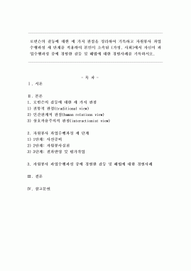 로빈슨의 갈등에 대한 세 가지 관점을 정리하여 기록하고 자원봉사 과업수행과정 세 단계를 적용하여 본인이 소속된 (가정,사회)에서 자신이 과업수행과정 중에 경험한 갈등 및 해법에 대한 경험사례를 기록하시오.-1페이지