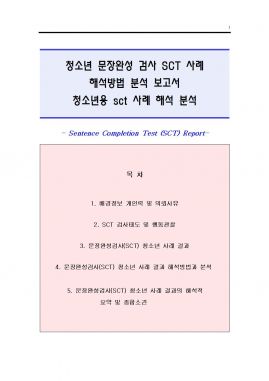 [ A＋구매 만족]청소년 문장완성검사지 sct 사례 해석과 분석 보고서.sct 해석적 요약.SCT 문장완성검사의 이해와 활용.SCT 문장완성검사 실시방법<실제 SCT 청소년 사례> 레포트 보고서.sct 양식 포함됨 다운-1페이지