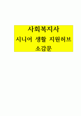 사회복지사 현장실습 소감문 시니어생활지원허브-1페이지