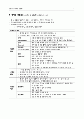 성인간호 폐색성 장질환(intestinal obstruction, ileus) 문헌고찰 병태생리 정말 꼼꼼히 작성하였습니다. 케이스 문헌고찰이나 과제 자료조사에 도움되실거에요-1페이지