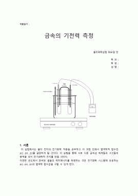 금속의 기전력 측정 A+ 예비레포트 건국대학교 물리화학실험-1페이지