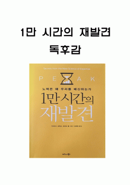 1만 시간의 재발견 내용 요약과 강조하고 있는내용 분석 및 1만 시간의 재발견 읽고 느낀점 - 1만 시간의 재발견 독후감,서평-1페이지