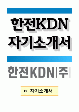 한전KDN 자기소개서-1페이지