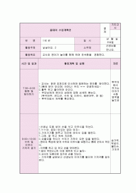 0세반 올데이 수업계획안 거울을 보아요(사회관계증진)-1페이지