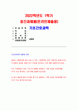 기초간호과학 2022) 그람염색의 정의, 대표적인 분류(4가지), 각 분류의 중요한 세균(1가지 이상)을 제시, 이식 거부반응의 정의, 기전 및 형태를 설명하고, 시행 가능한 간호중재, 산-염기 불균형 분류 4가지를 제시 및 설명하고, 시행 가능한 간호중재-1페이지