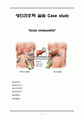 Acute cholecystitis Case study (이미지 포함), 간호진단,과정 각각 2개씩-1페이지