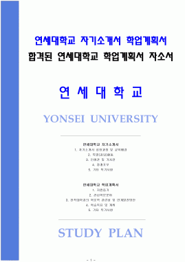 [A+구매만족 실제 합격]연세대학교 자기소개서 학업계획서 예시문(연세대 자소서 자기소개서 잘쓴예문. 학업계획서 자기소개서 합격 된 샘플 양식) 연세대학교 편입학 연세대학원 학업계획서 자기소개서-1페이지