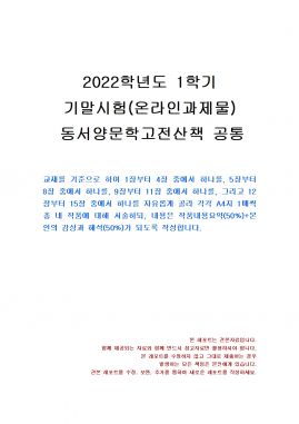 2022년 1학기 동서양문학고전산책 기말시험 과제물(교재 작품내용요약 + 감상과 해석)-1페이지