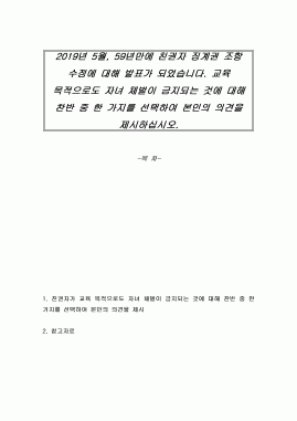 2019년 5월, 59년만에 친권자 징계권 조항 수정에 대해 발표가 되었습니다-1페이지