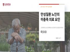 석사학위논문발표PPT) 만성질환 노인의 미충족 의료 요인-1페이지