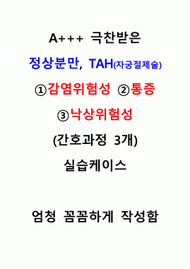 A+ 칭찬받은 정상분만 케이스/ TAH 케이스 / 감염위험성, 통증, 낙상위험성 케이스 / 간호과정 3개, 간호진단 9개 / NSVD 케이스 / 여성간호학 케이스 / 정상분만 케이스스터디 CASESTUDY / 전자궁절제술 케이스-1페이지