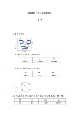 키르히호프의 법칙 결과보고서-1페이지