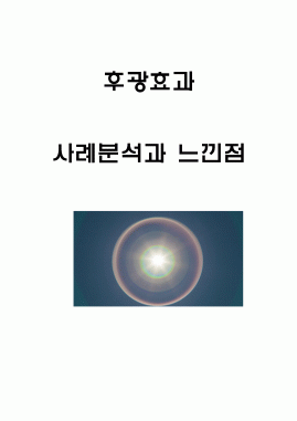 후광효과 사례연구 및 느낀점-1페이지