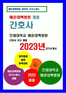 해운대백병원 자소서  해운대백병원 자기소개서 2023년 간호사 자소서 해운대백병원 자소서 타인과 차별되는 나만의 핵심 역량 해운대백병원 자기소개서 지원 동기 및 입사 후 포부 해운대백병원 자소서-1페이지