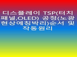 디스플레이 TSP(터치패널,OLED) 공정(노광현상에칭박리)순서 및 작동원리-1페이지