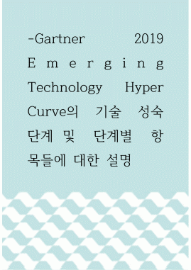 [ 지식경영학 ) Gartner 2019 Emerging Technology Hyper Curve의 기술 성숙 단계 및  단계별  항목들에 대한 설명 ]-1페이지