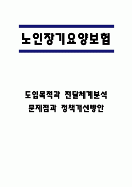 노인장기요양보험 도입목적과 전달체계분석 및 노인장기요양보험 현 문제점 분석과 정책개선방안 3가지 제시 및 느낀점 - 노인장기요양보험 연구레포트-1페이지