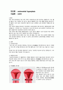 진단명 - endometrial hyperplasia (자궁 내막 증식증), 수술명 - LAVH (복강경식 질식 자궁절제술)-1페이지