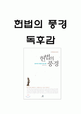 헌법의 풍경 핵심내용 요약과 저자가 주장하는 내용,가장 기억에 남는 내용 소개 및 헌법의 풍경 읽고 느낀점 - 헌법의 풍경 독후감,서평-1페이지