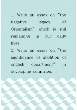 에세이 ) 1 Write an essay on the negative legacy of Orientalism which is still remaining in our daily lives-1페이지