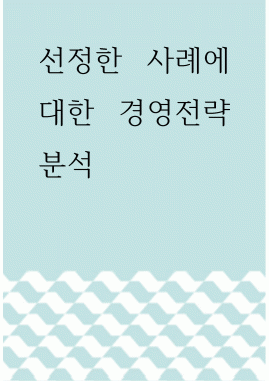 거시환경분석 ) 선정한 사례에 대한 경영전략 분석-1페이지