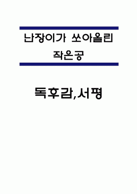 난장이가 쏘아올린 작은 공 독후감,서평-1페이지