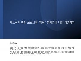 창의적기획과문제해결 ) 학교폭력 예방 프로그램 ‘멈춰!’ 캠페인에 대한 개선방안-1페이지