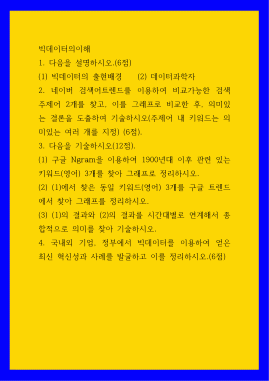 빅데이터의이해 ) 네이버 검색어트렌드를 이용하여 비교가능한 검색 주제어 2개를 찾고, 이를 그래프로 비교한 후, 의미있는 결론을 도출하여 기술하시오-1페이지