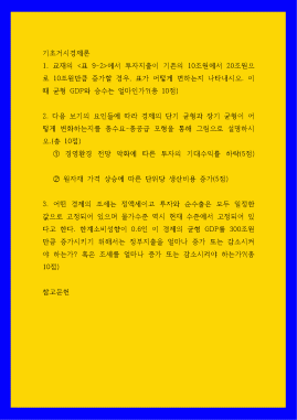 기초거시경제론 ) 교재의 표 9-2에서 투자지출이 기존의 10조원에서 20조원으로 10조원만큼 증가할 경우, 표가 어떻게 변하는지 나타내시오-1페이지