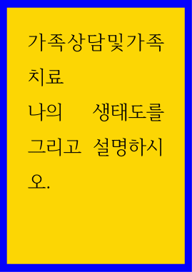 가족상담및가족치료 ) 나의 생태도를 그리고 설명하시오-1페이지