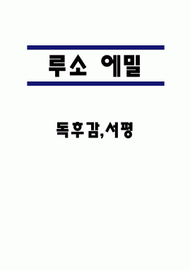 루소 에밀 독후감-1페이지