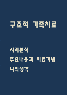 구조적 가족치료 사례분석과 구조적 가족치료 주요내용과 치료기법 소개 및 나의생각 - 구조적 가족치료 연구레포트-1페이지