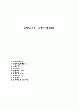 이탈리아어 대명사에 대해-1페이지