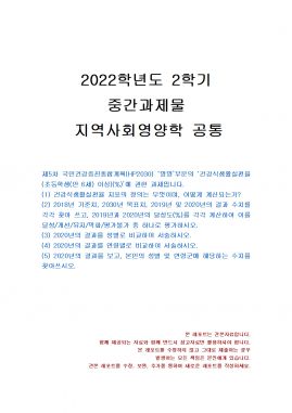 2022년 2학기 지역사회영양학 중간시험과제물 공통(제5차 국민건강증진종합계획 영양부문)-1페이지