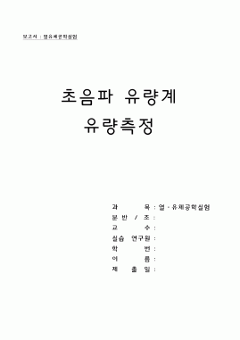 초음파유량계 유량측정-열유체공학실험-1페이지