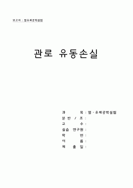 관로유동손실-열유체공학실험-1페이지