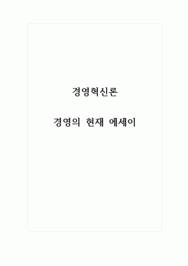 경영혁신론_경영현재에세이작성-1페이지