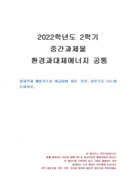 2022년 2학기 환경과대체에너지 중간시험과제물 공통(원자력과 셰일가스)-1페이지