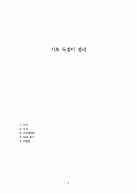 기초 독일어 정리-1페이지