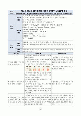 전부하,후부하,심근수축력 변화와 관련된 심박출량 감소(간호진단 및 간호과정 1개)-1페이지