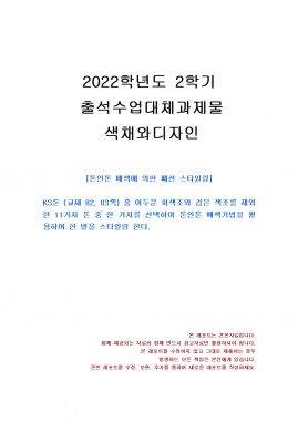 2022년 2학기 색채와디자인 출석수업대체시험 과제물(톤인톤 배색에 의한 패션 스타일링)-1페이지