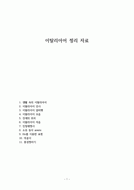 이탈리아어 정리 자료-1페이지