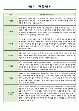 만5세 어린이집 1학기 관찰일지 / 학기 총평가-1페이지