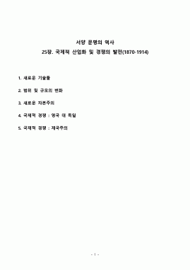 서양 문명의 역사 - 국제적 산업화 및 경쟁의 발전-1페이지