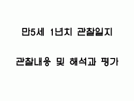 만5세 1년 관찰일지 5명 21페이지 분량 (관찰내용 및 해석과 평가) 자세합니다-1페이지