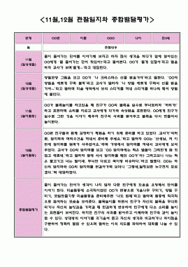 11월 12월 만3세반 관찰일지 (매달 놀이일상영역 관찰 및 해석)-1페이지