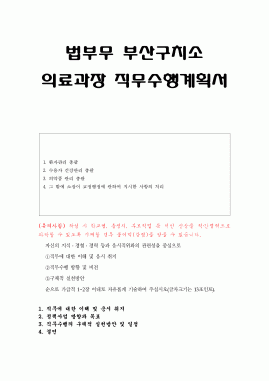 법부무 부산구치소 의료과장 직무수행계획서-1페이지