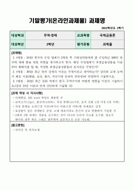 2022-2학기 기말평가(온라인과제물) 과제명_국제금융론_3학년_무역,경제_20221219-1페이지