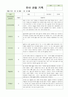 어린이집 유아 관찰 기록  만4세  18명 3월~5월 (평가제통과)-1페이지